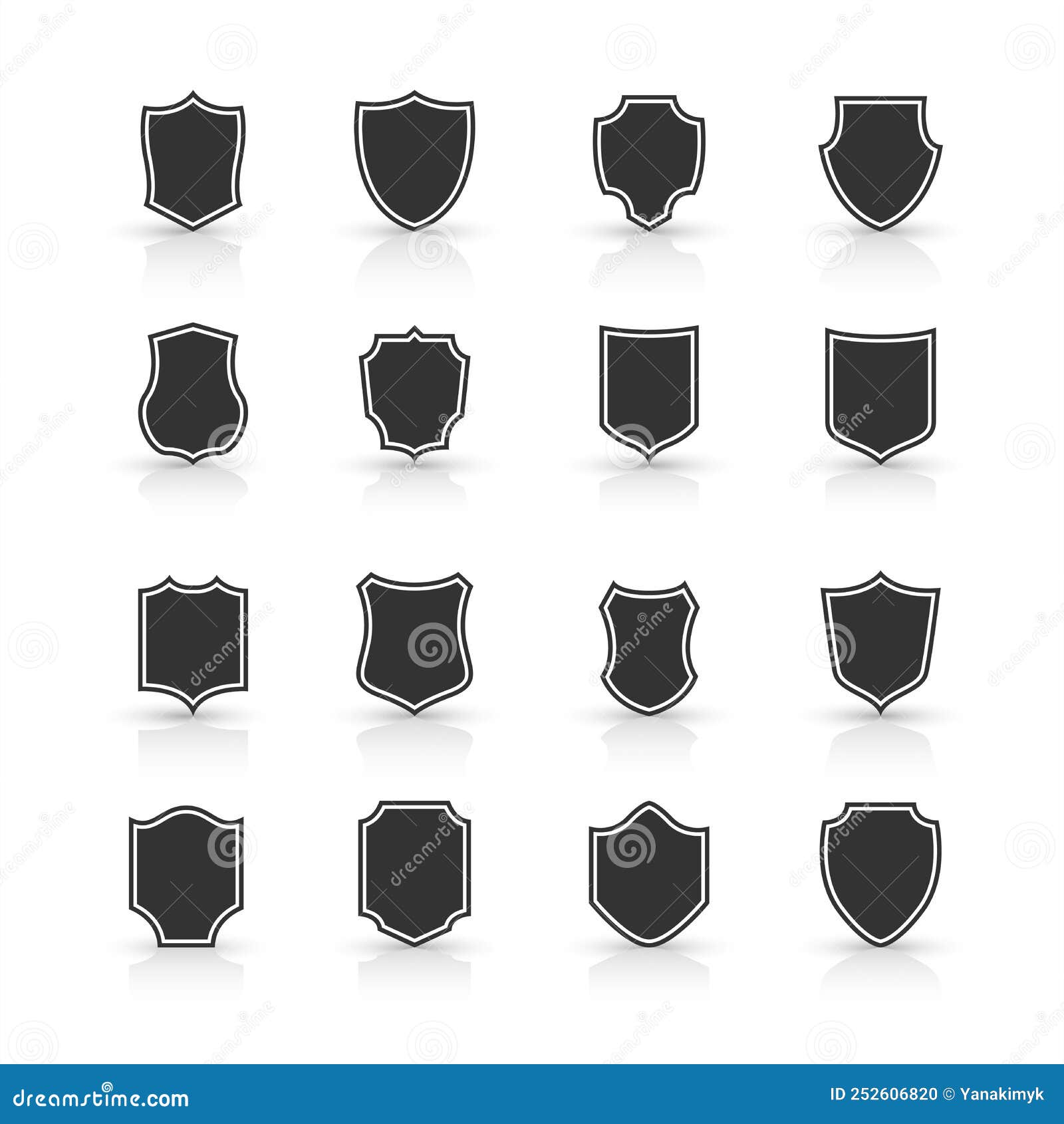 Collection of Shield Icon Vector Template Isolated. Logo Design, Flat ...