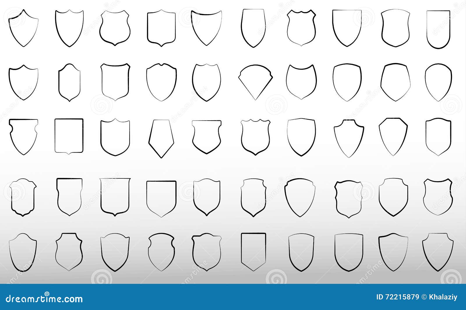 Collection of shields stock vector. Illustration of emblem - 72215879