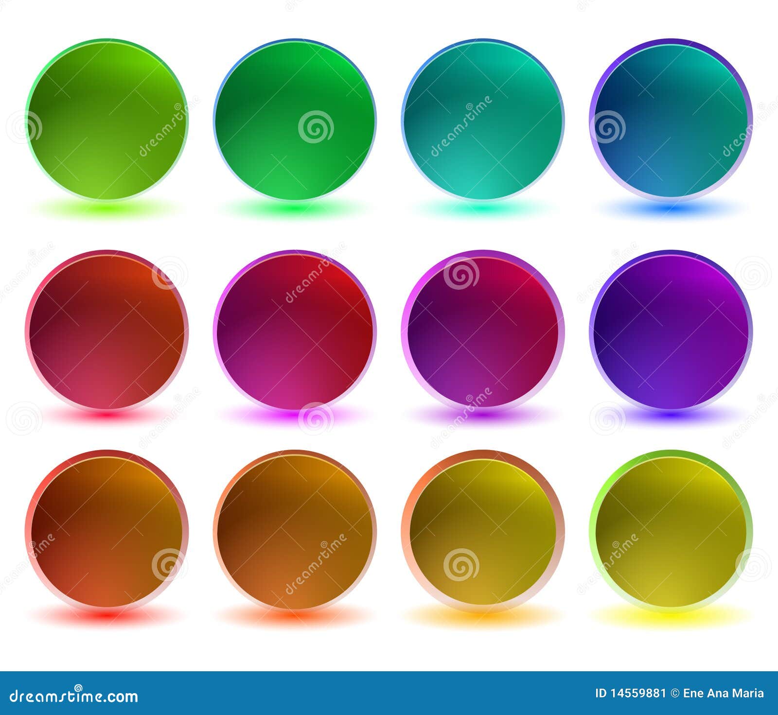 Collection of Shiny Buttons Stock Vector - Illustration of shape, shine ...