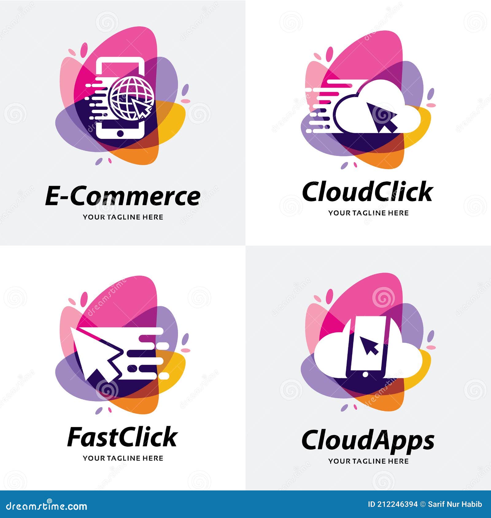 Collection of Shop Apps Logo Template Design Template Stock Vector ...