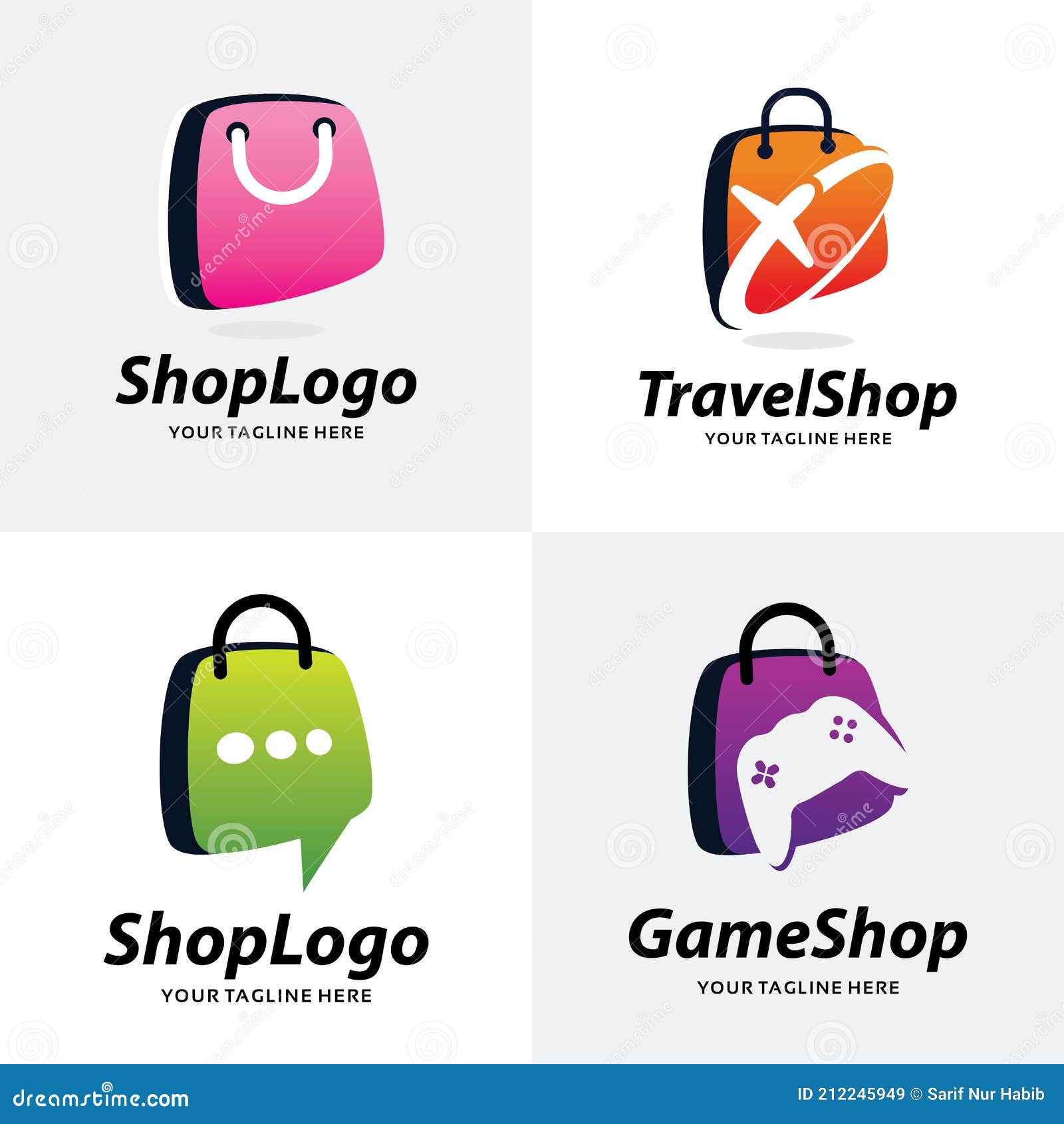 Collection of Shop Logo Template Design Template Stock Vector ...