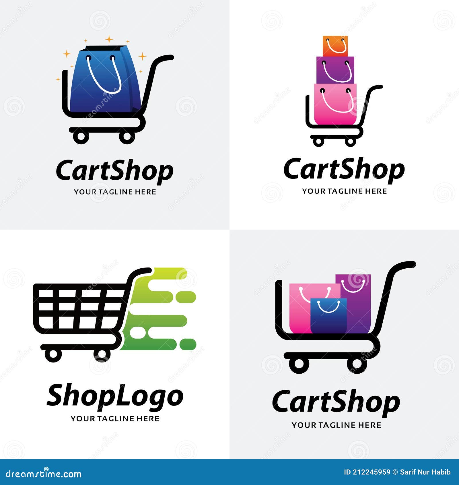 Collection of Shop Logo Template Design Template Stock Vector ...