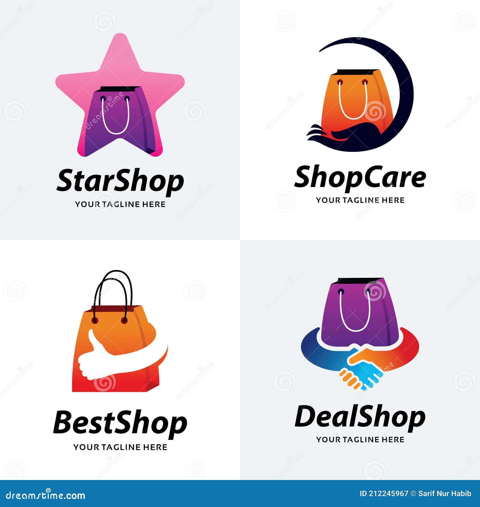 Collection of Shop Logo Template Design Template Stock Vector ...