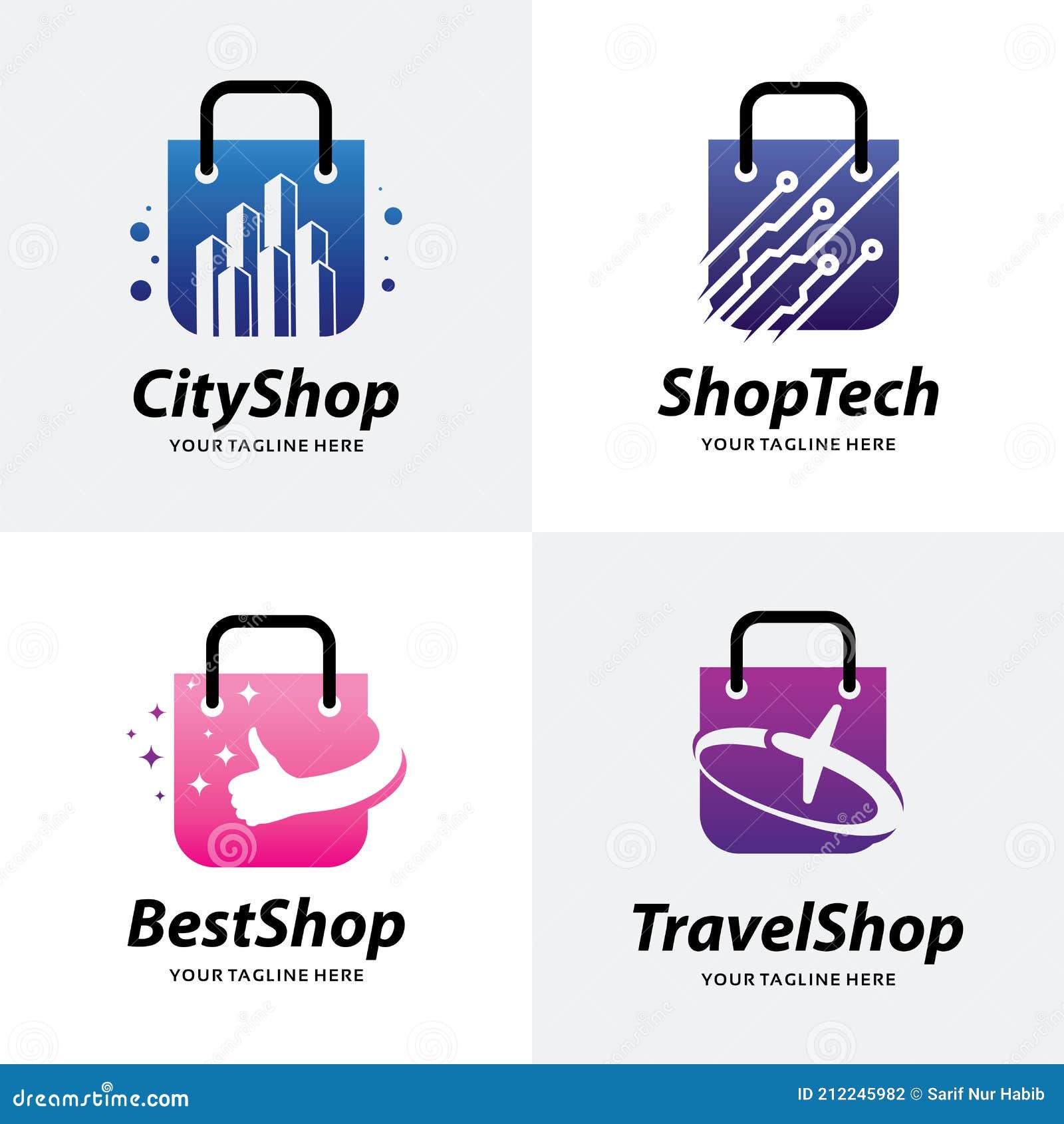 Collection of Shop Logo Template Design Template Stock Vector ...