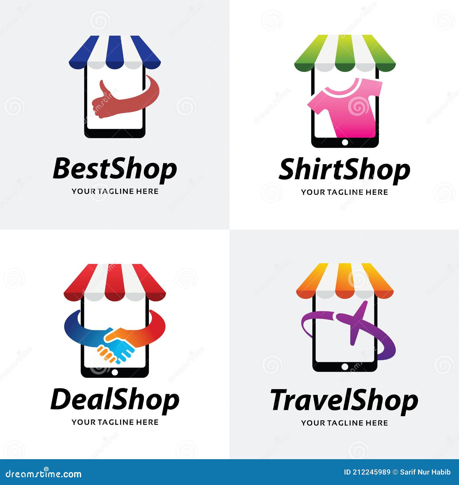 Collection of Shop Logo Template Design Template Stock Vector ...