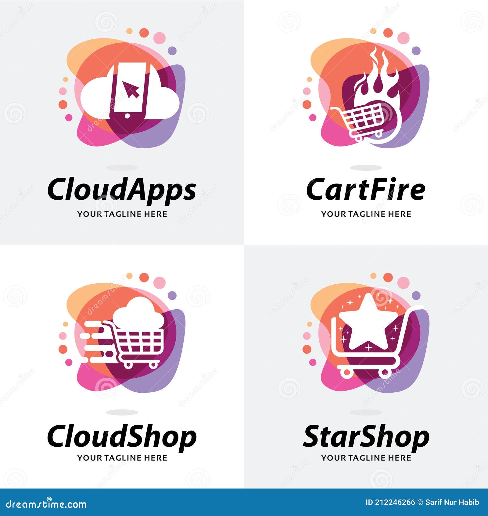 Collection of Shop Logo Template Design Template Stock Vector ...