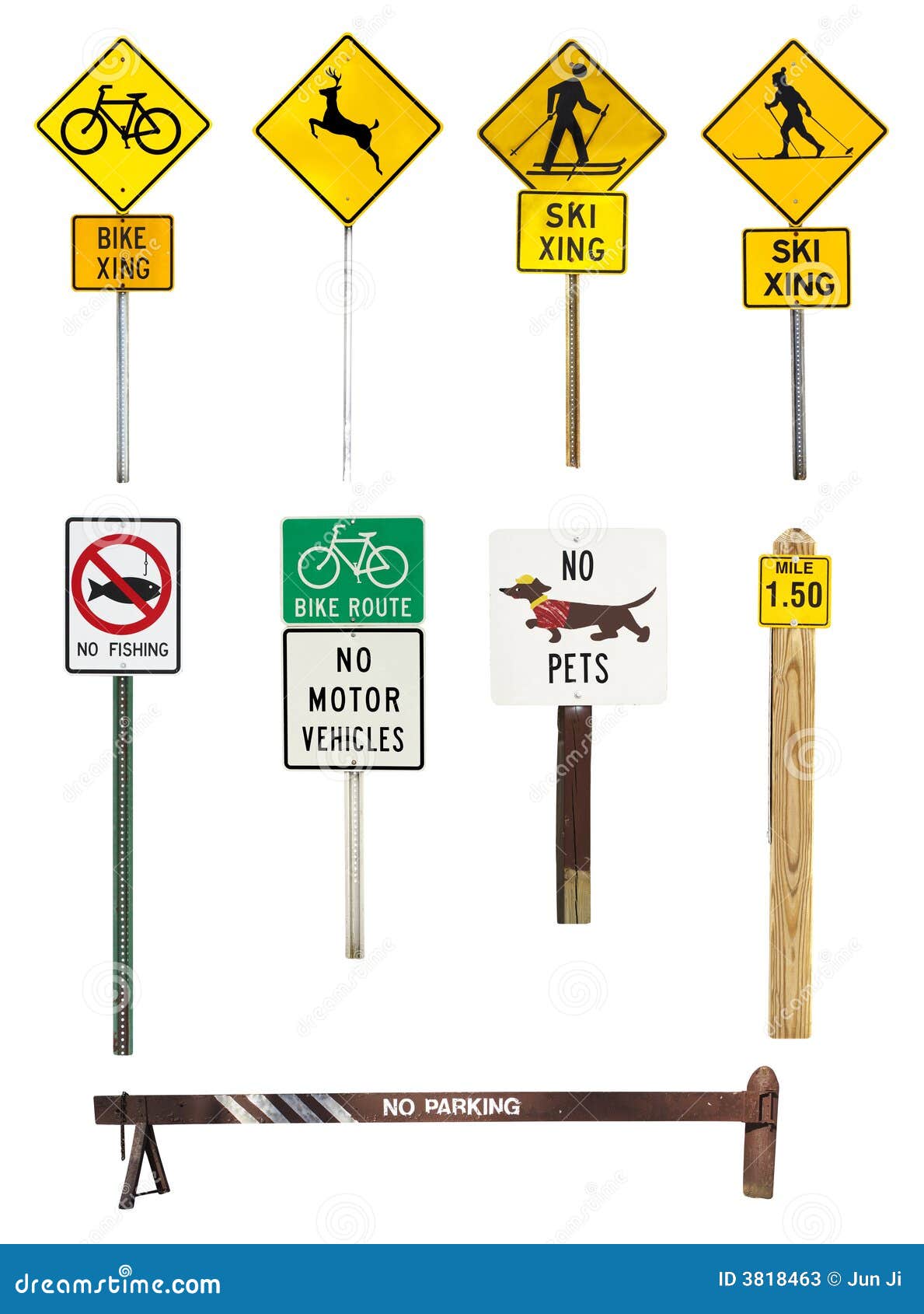 Collection of Signs in a Natural Park Stock Image - Image of signs ...