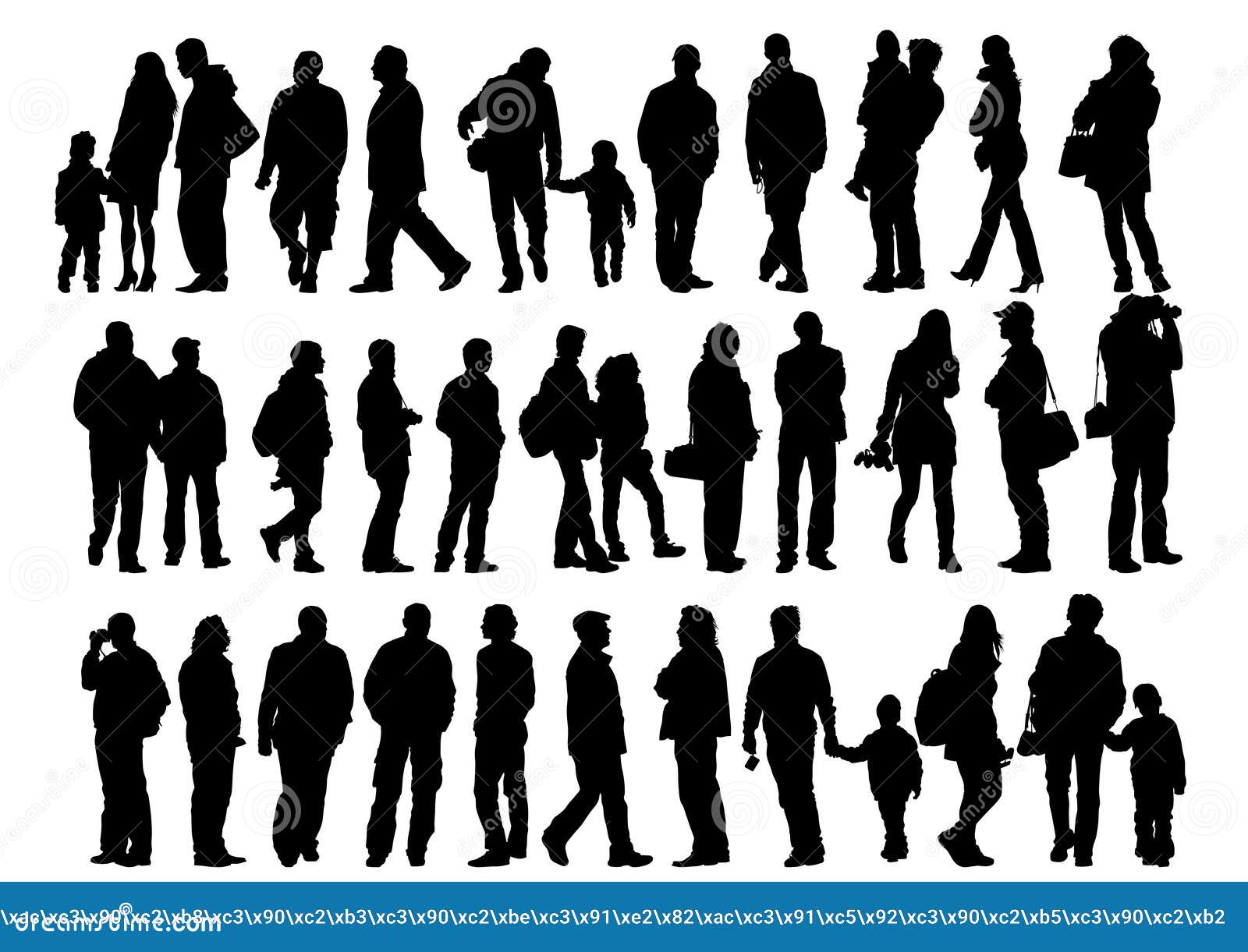 Collection of silhouettes stock vector. Illustration of silhouette ...