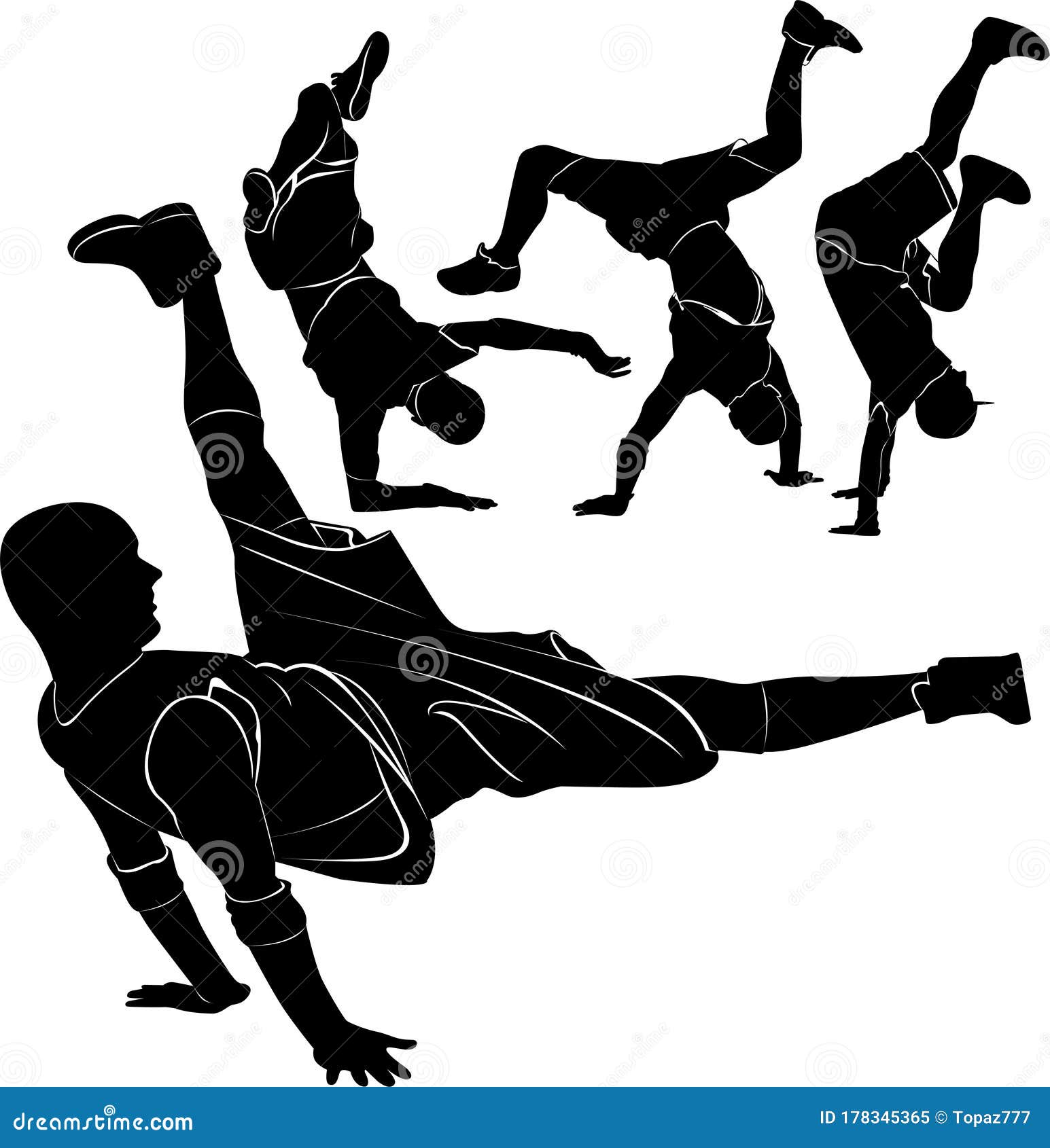 Silhouettes Breakdancer On A White Background. Vector Illustration ...