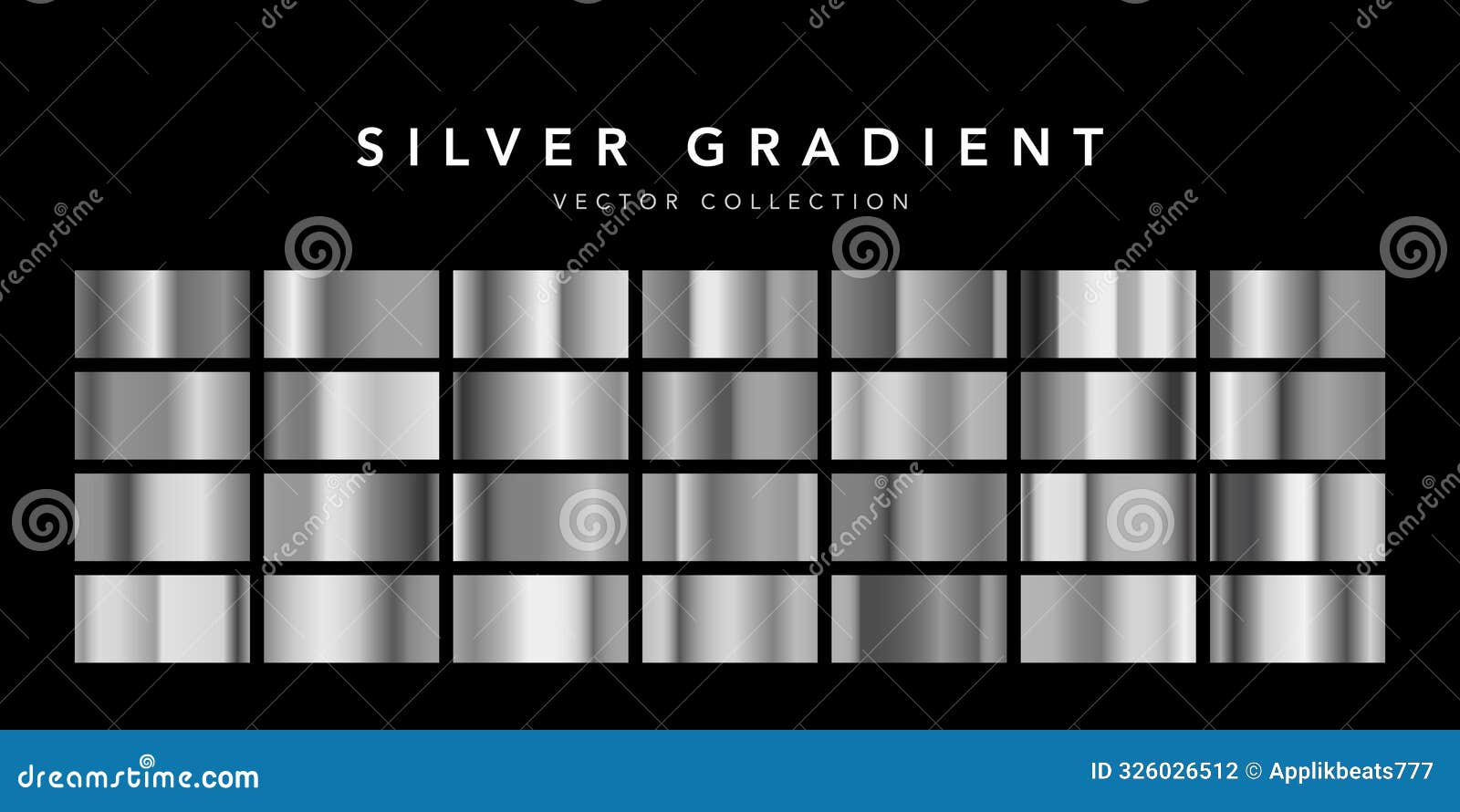 Collection of Silver Foil Texture Background. Metal Gradient Template ...