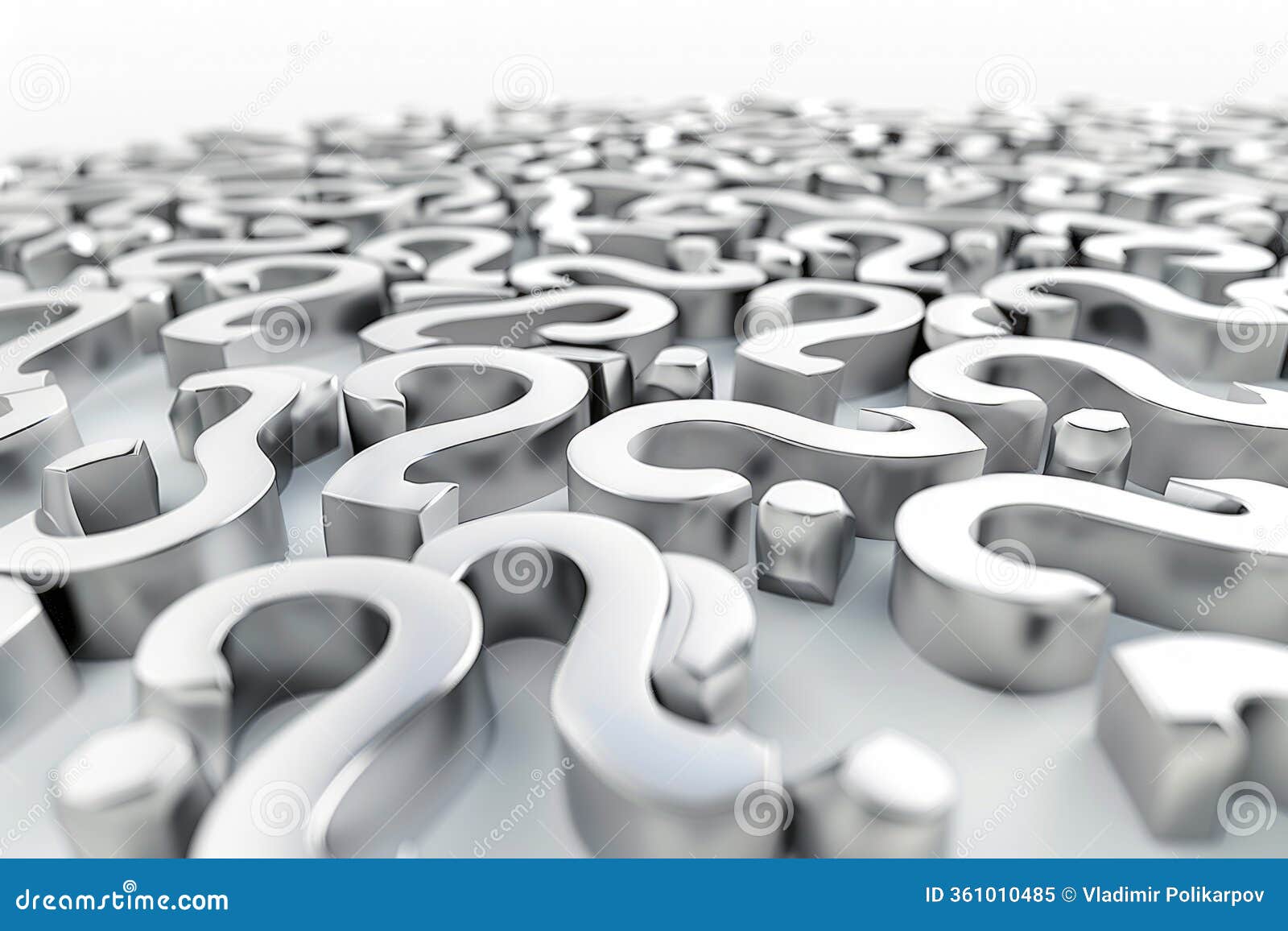A Collection of Silver Question Marks on a White Background. Perfect ...