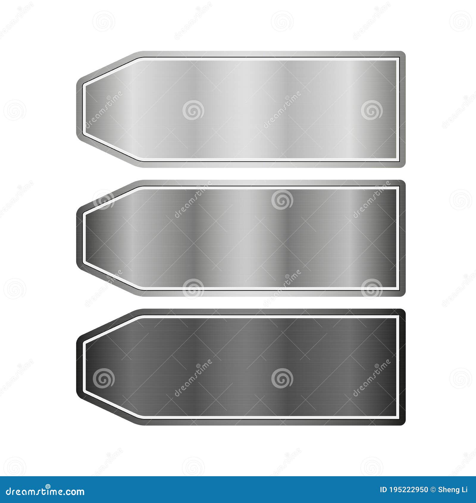 A Collection of Silver Tags Stock Vector - Illustration of empty, color ...