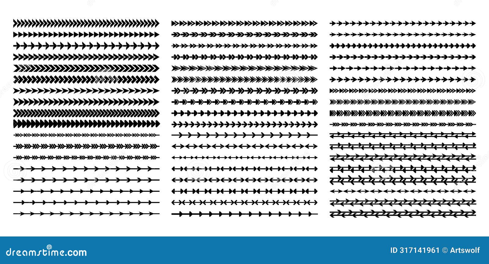 Collection of Simple Arrow Pointer Divider Design Stock Vector ...