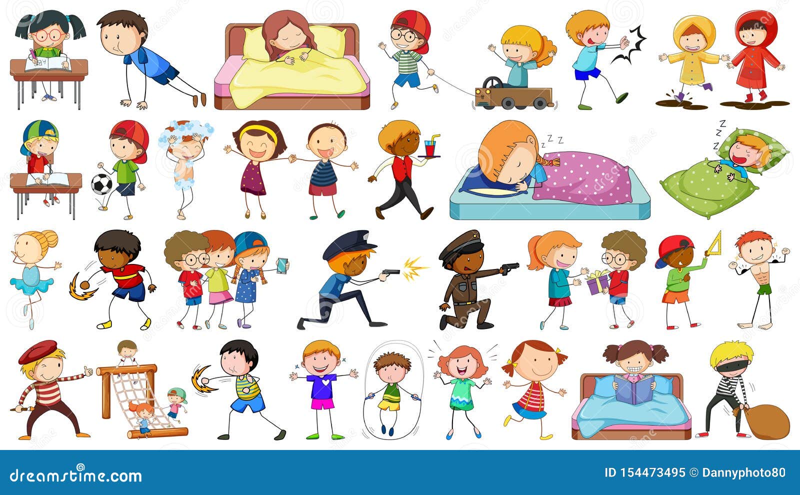 Collection of Simple Characters Stock Vector - Illustration of human ...