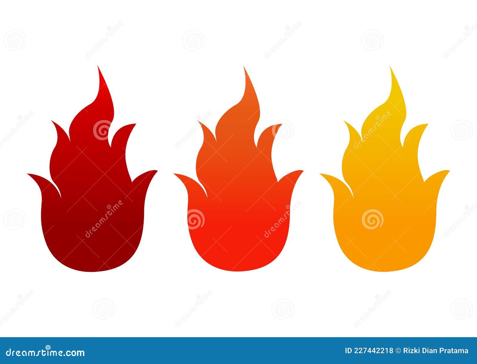 Collection of Simple Illustrations of Three Types of Fire Designs Stock ...