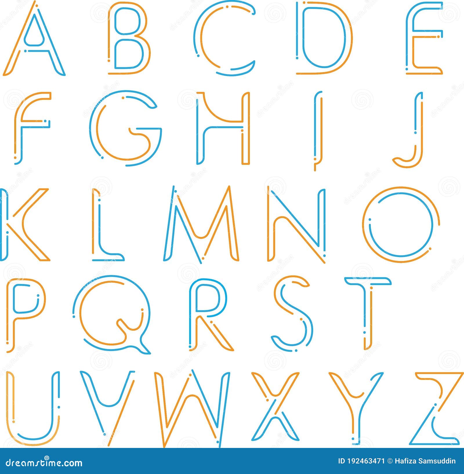 Collection of Simple Letters. Vector Illustration Decorative Design ...