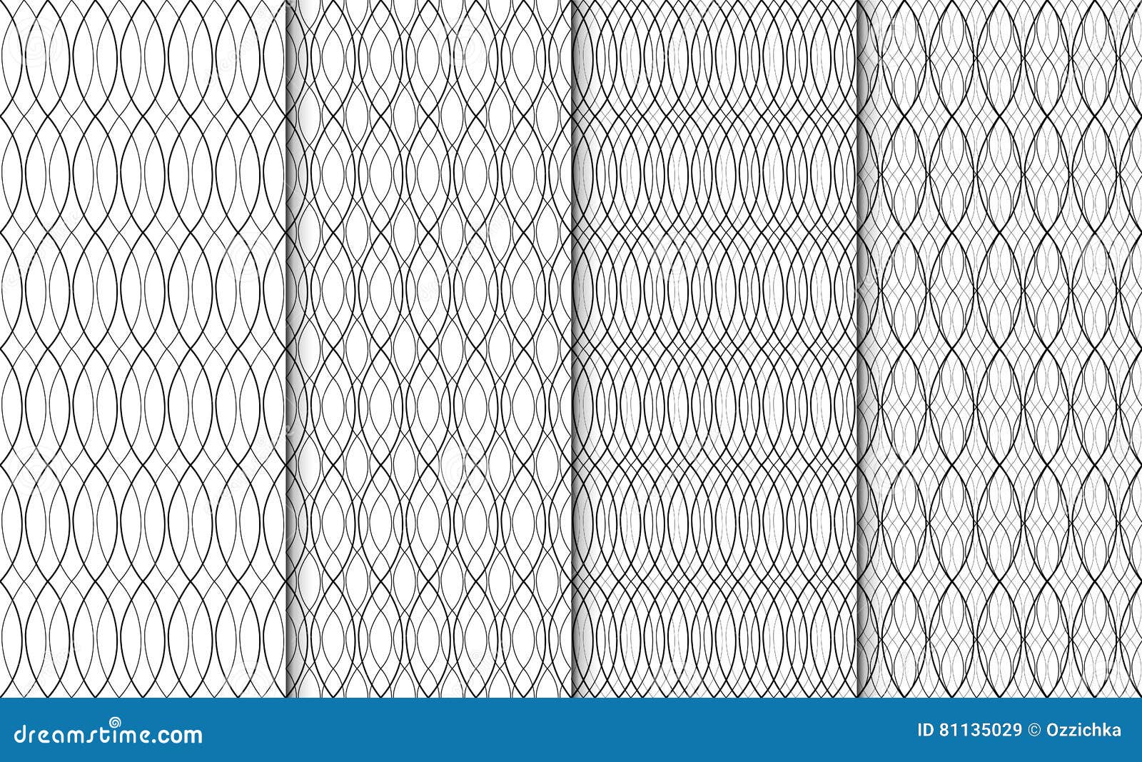 Collection of Simple Linear Black and White Geometric Pattern Textures ...