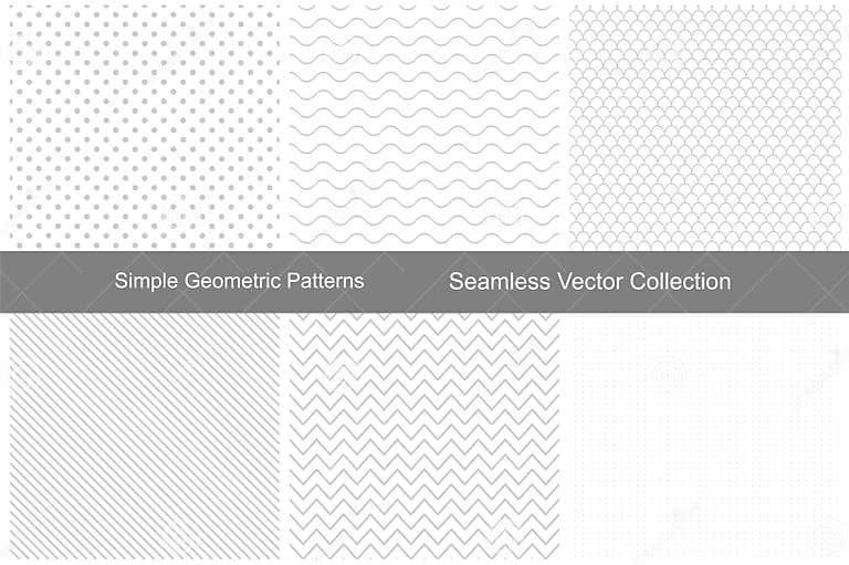 Collection of Simple Seamless Patterns. Stock Vector - Illustration of ...
