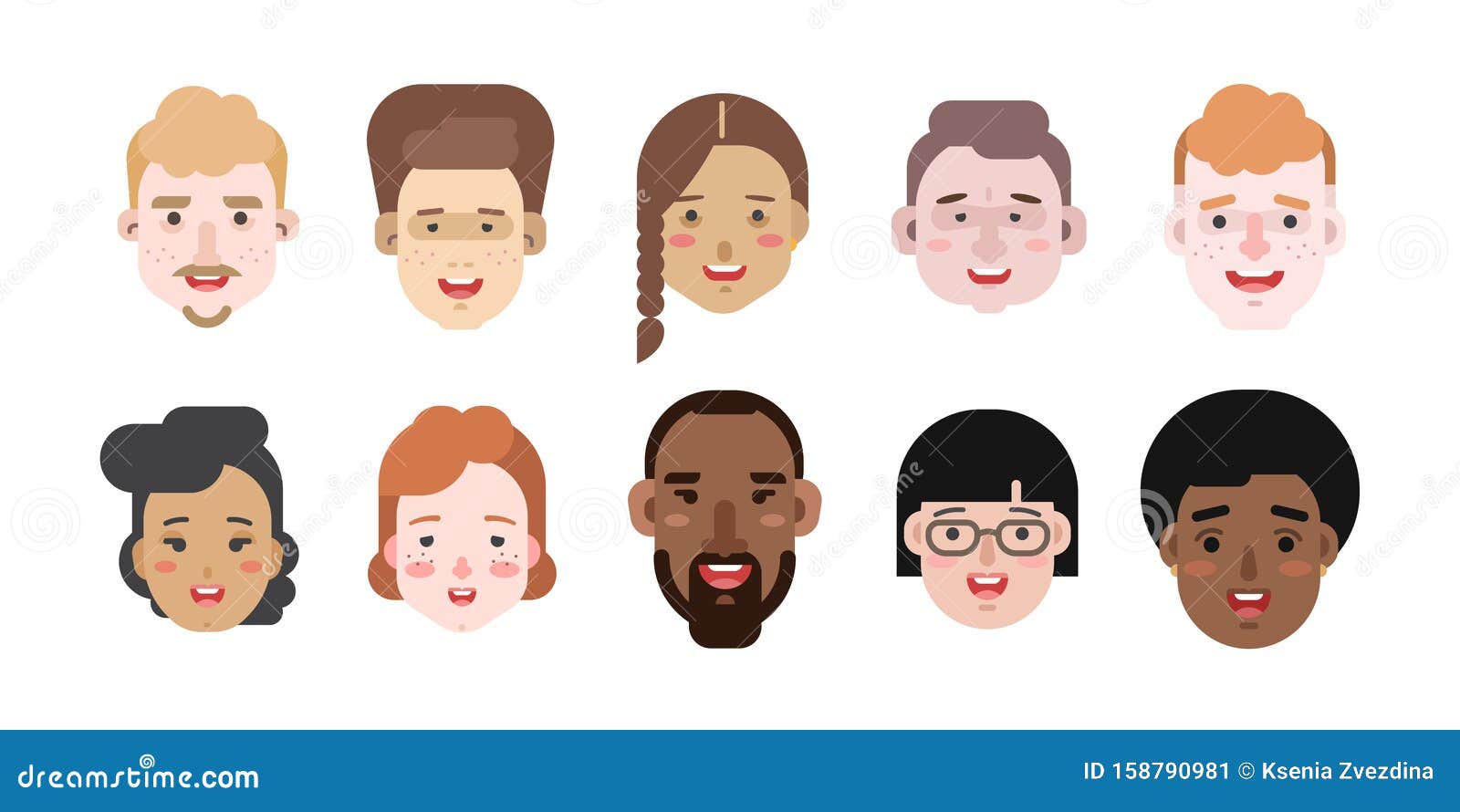 Different Races Face