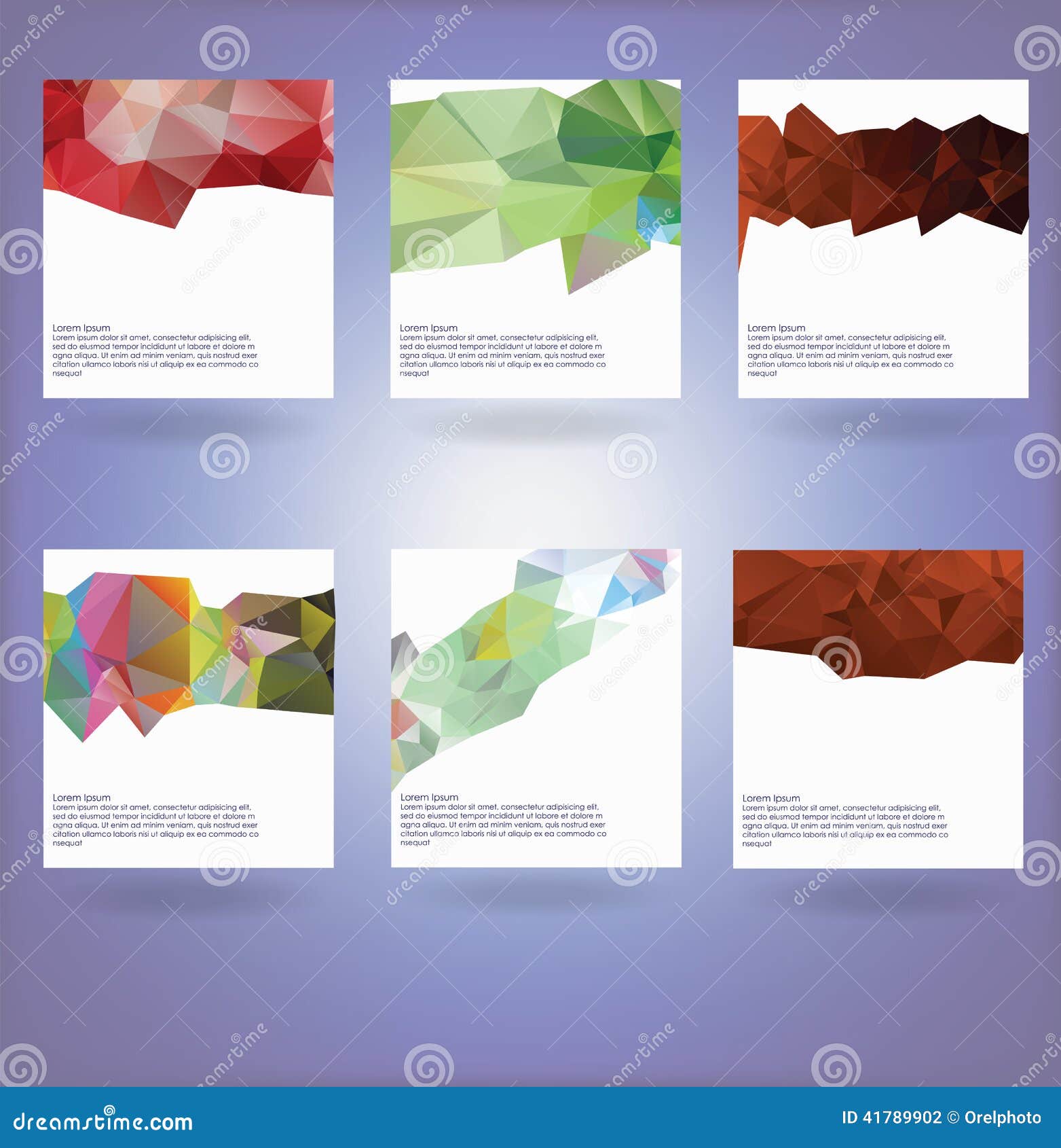 Collection of Six Abstract Triangle Backgrounds Stock Vector ...