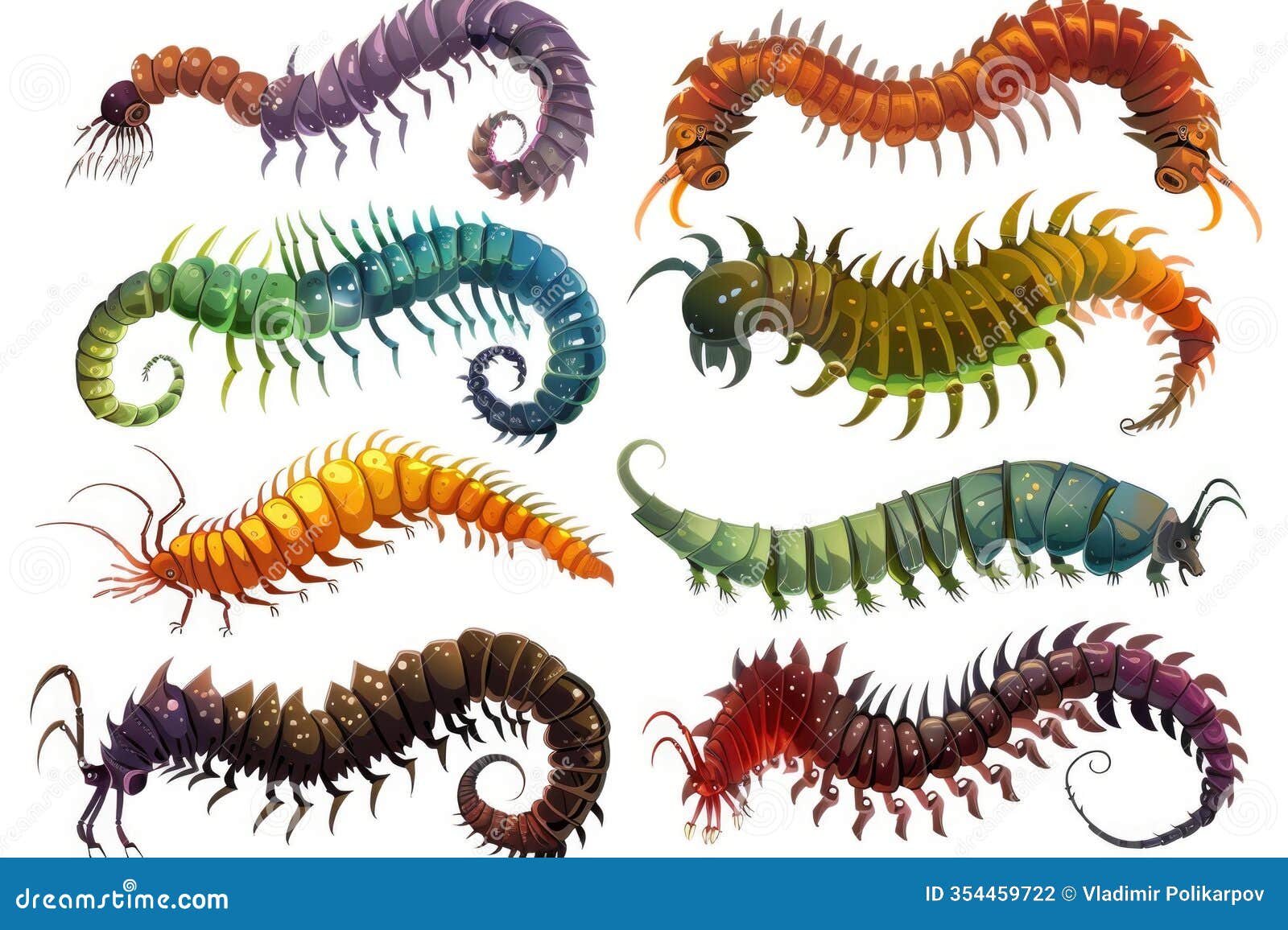 A Collection of Six Different Colored Bugs, Perfect for Educational ...