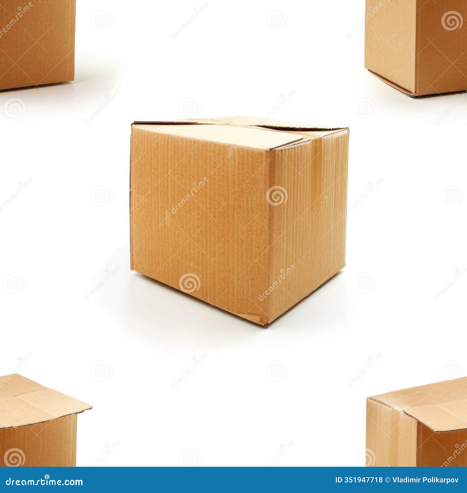 Collection of Six Different Views of a Cardboard Box. Great for ...