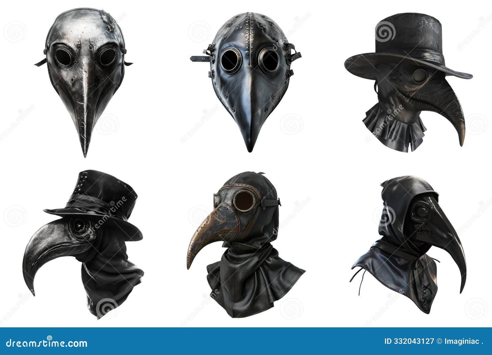 Leather Plague Doctor Mask With Wide-Brimmed Hat Royalty-Free Stock ...