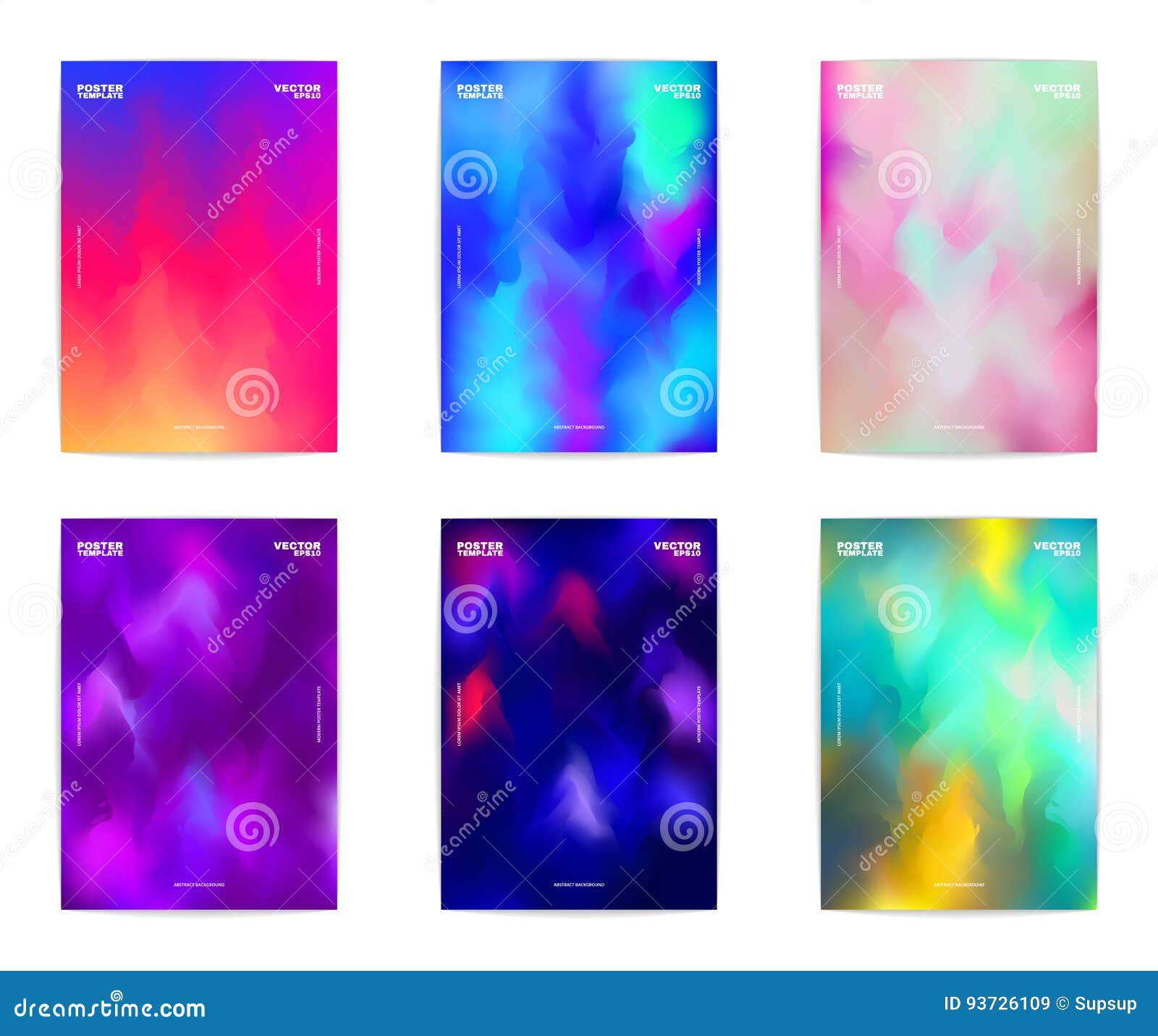 Collection of Six Poster Templates Stock Vector - Illustration of ...