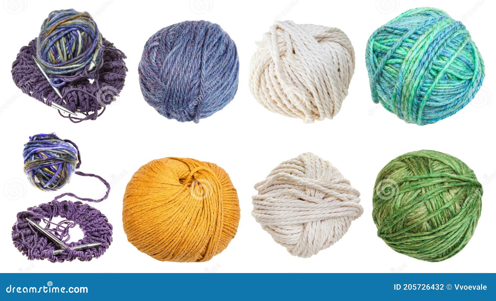 Collection of Skeins Isolated on White Stock Photo - Image of knit ...