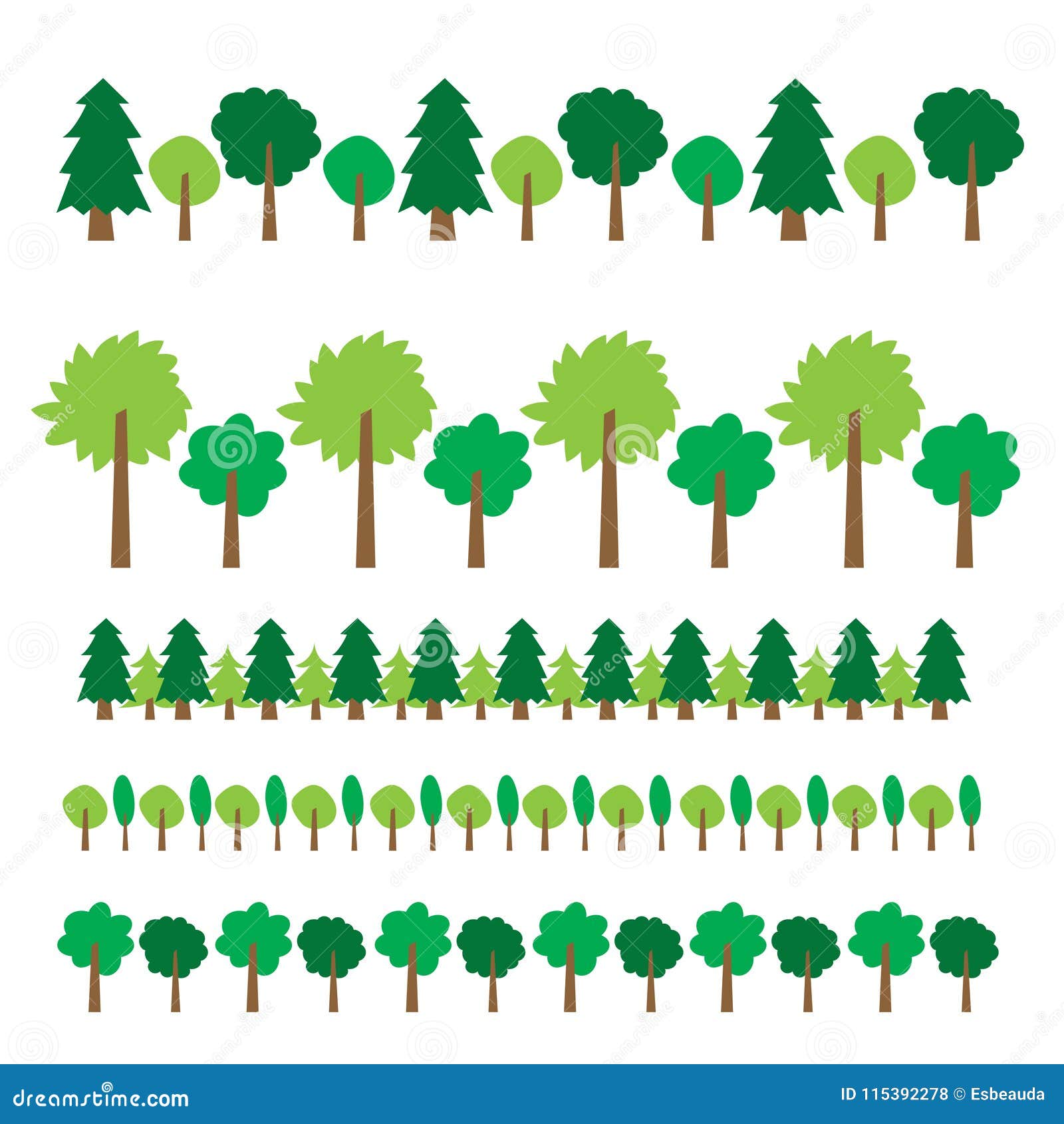 Small Cute Modern Cartoon Tree Stock Vector - Illustration of ...