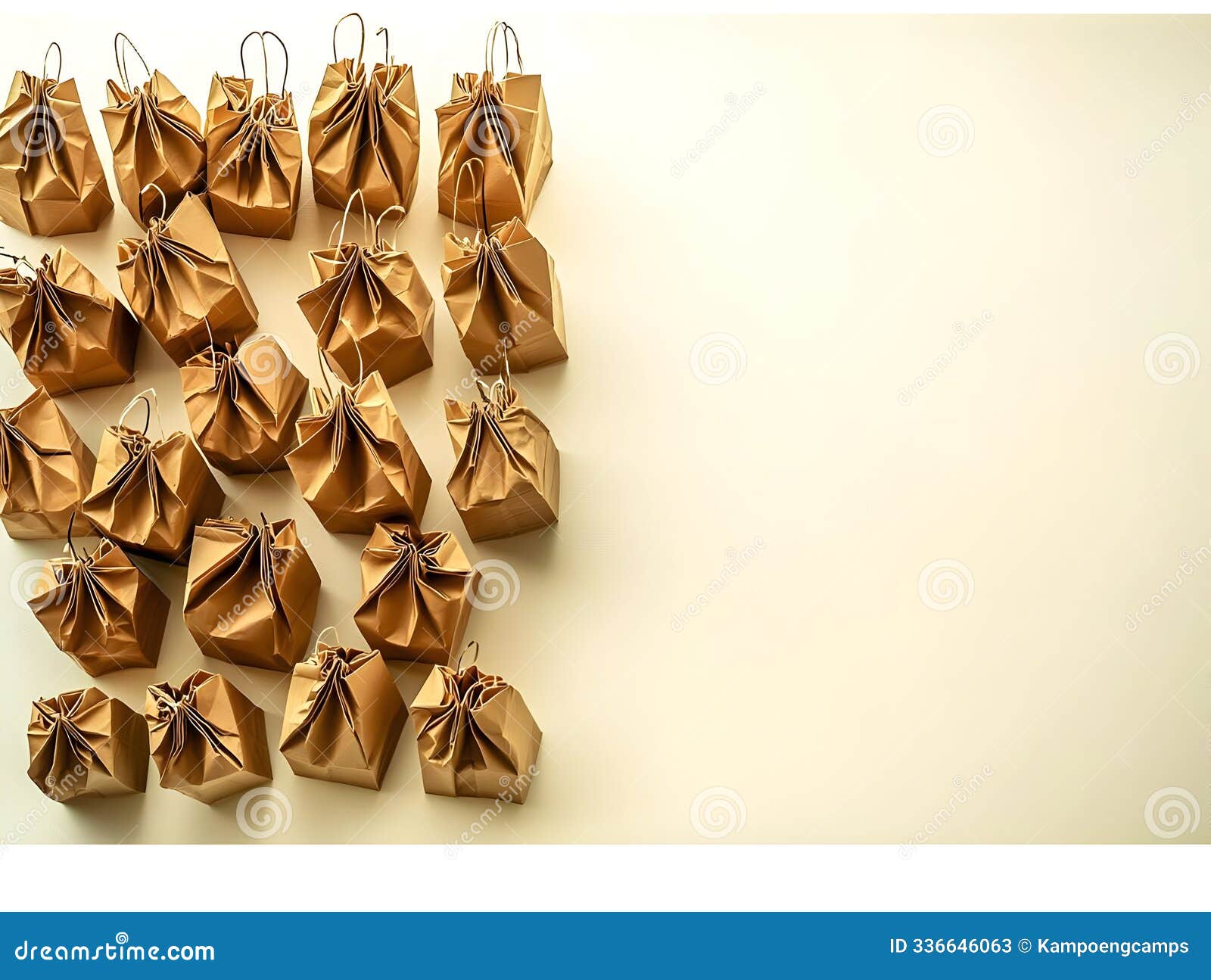 A Collection of Small, Folded Paper Bags Arranged on a Light Background ...