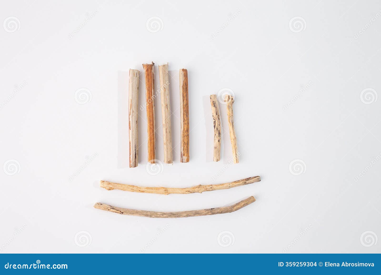 Collection of Small Sticks As Crafting Materials on White Surface. DIY ...