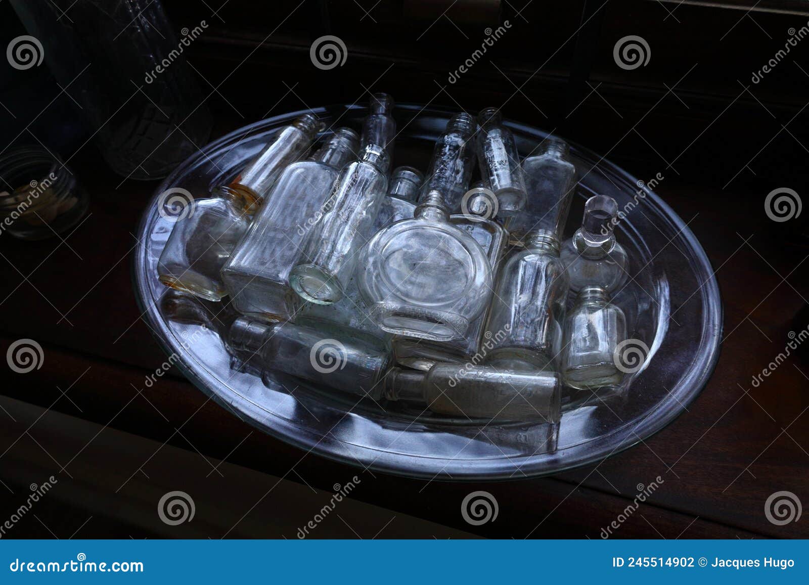 A Collection of Small, Vintage Bottles and Containers. Stock Photo ...