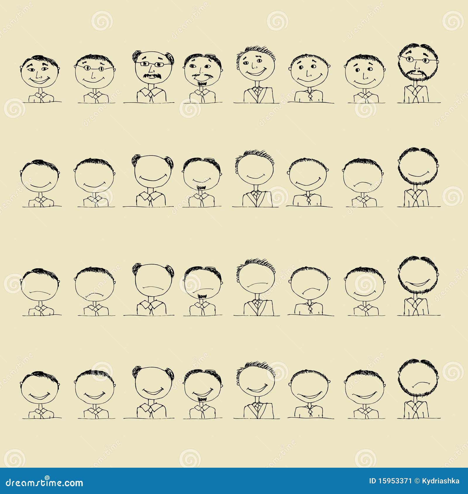 Icons Set Faces Vector Illustration | CartoonDealer.com #19605088