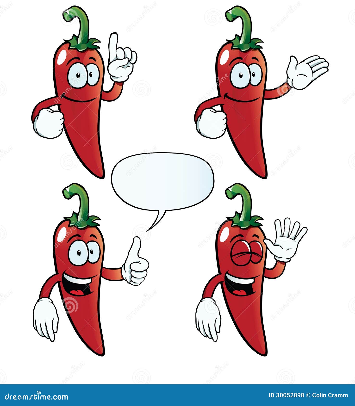 Smiling chili pepper set stock vector. Illustration of laughing - 30052898
