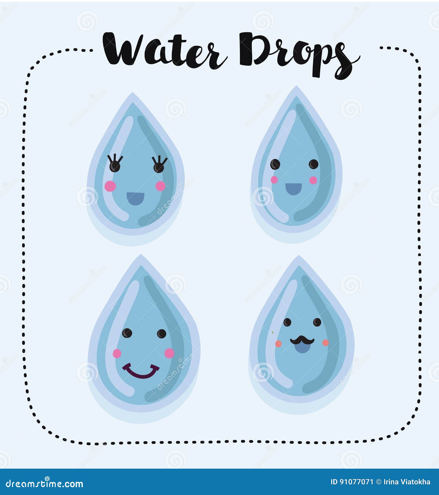 Collection of Smiling Water Drops with Various Gestures. Stock Vector ... Collection of Smiling Water Drops with Various Gestures. Stock Vector ...