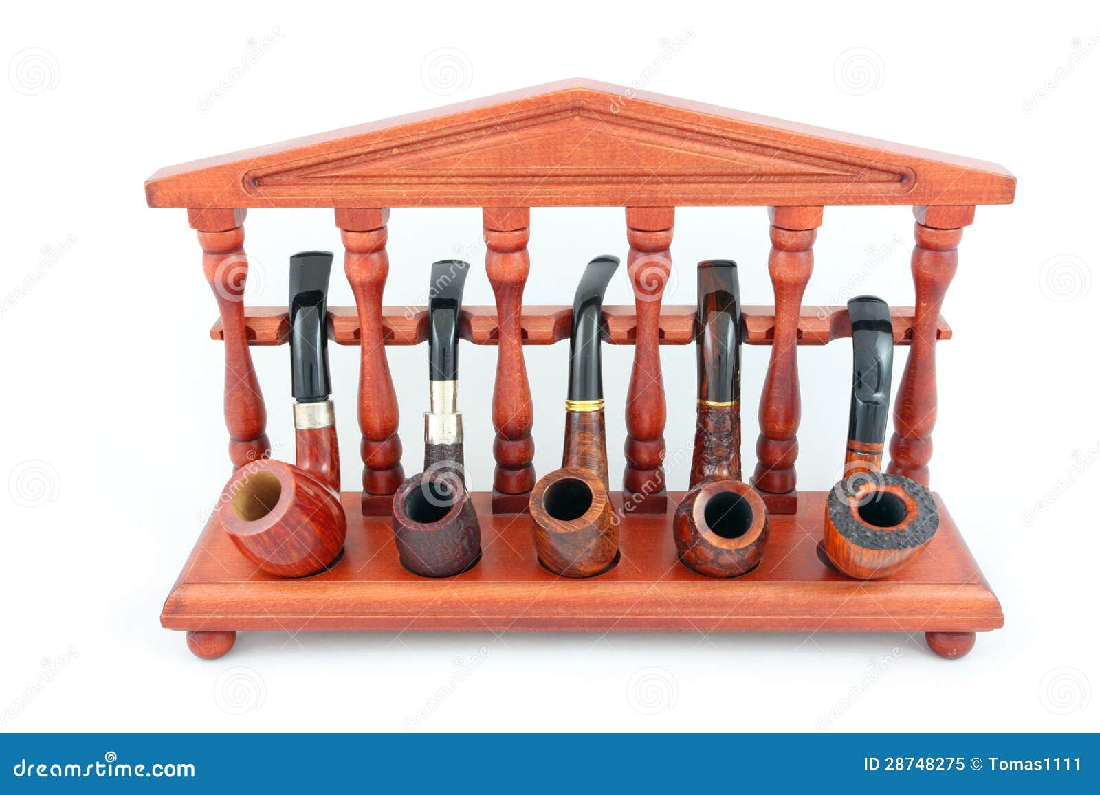 Collection of Smoking Pipes on Wooden Stand Stock Image - Image of ...
