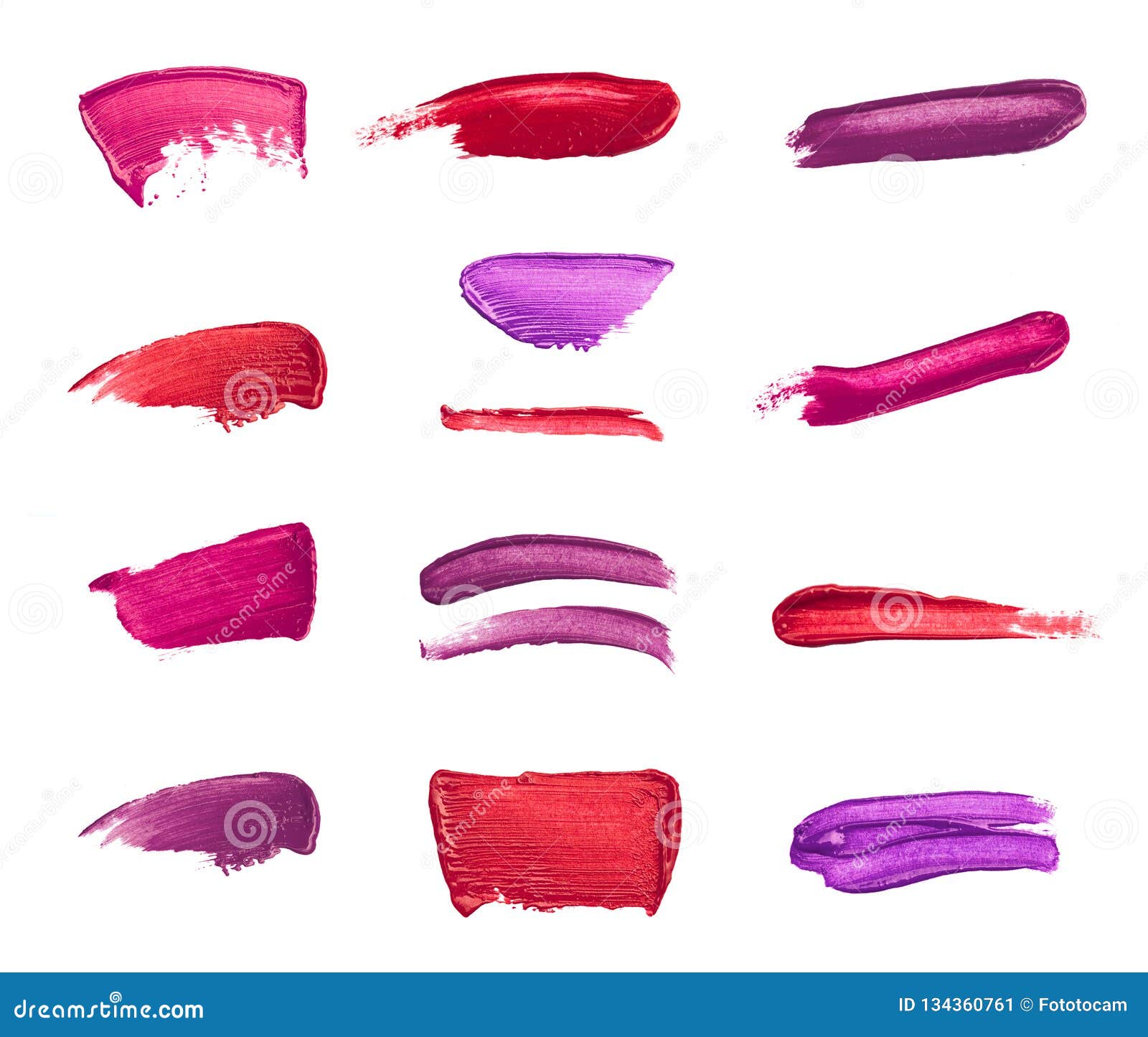 Collection of Smudged Lipsticks Isolated on White Stock Image - Image ...