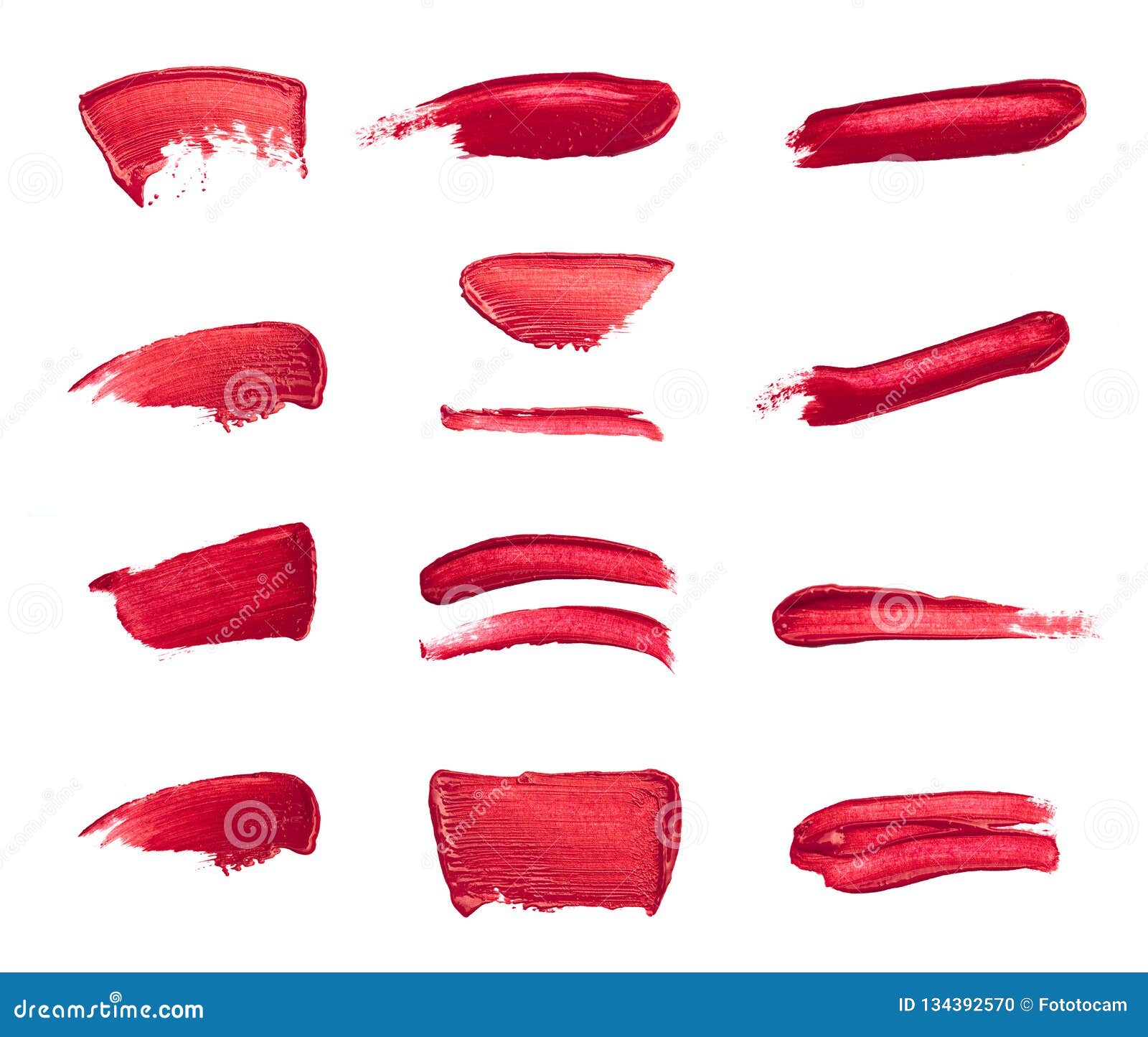 Collection of Smudged Lipsticks Isolated on White Stock Illustration ...