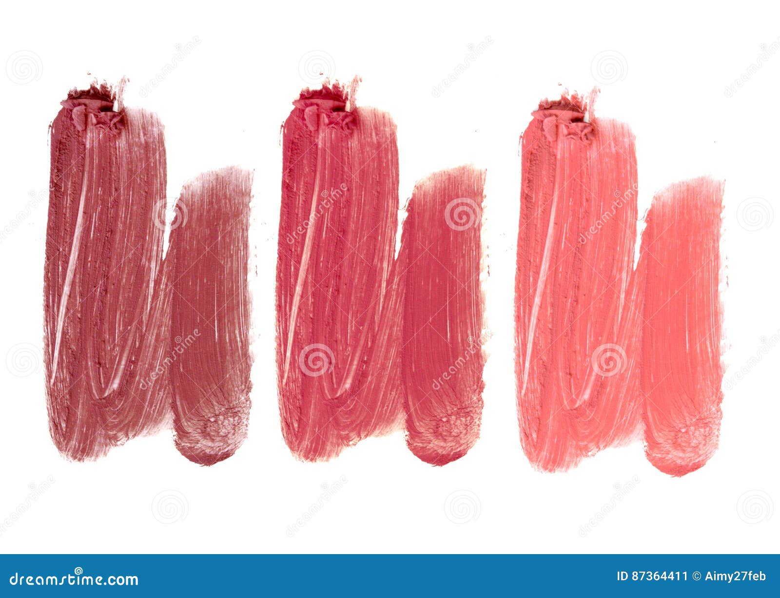Collection of Smudged Lipsticks Isolated on White. Stock Image - Image ...
