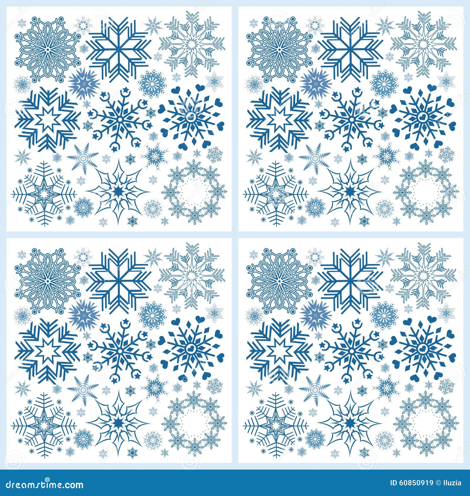 Collection of snowflakes stock illustration. Illustration of pattern ...