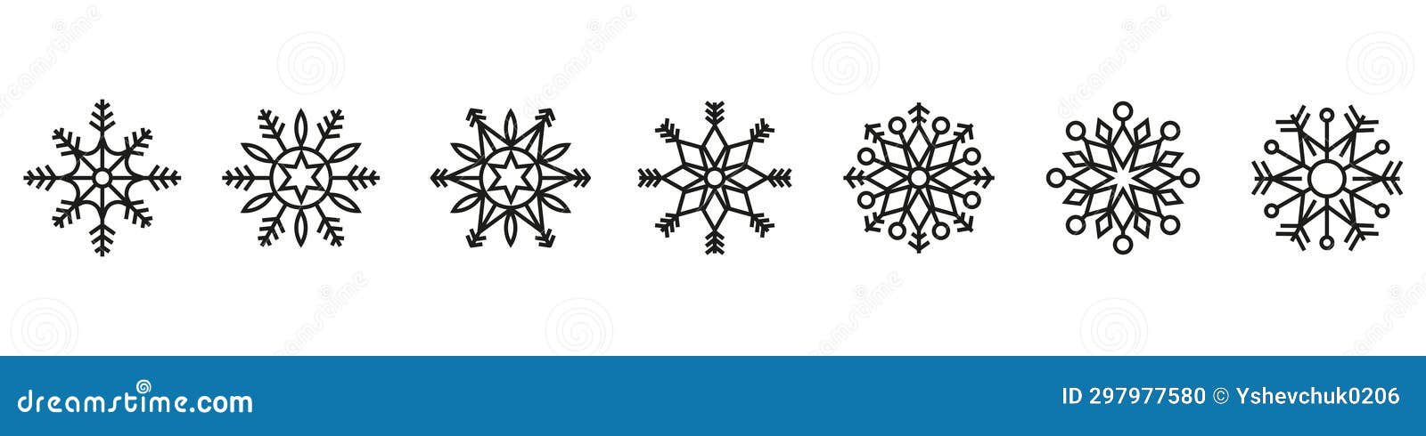 Collection of Snowflakes. Snowflake Shapes Stock Vector - Illustration ...