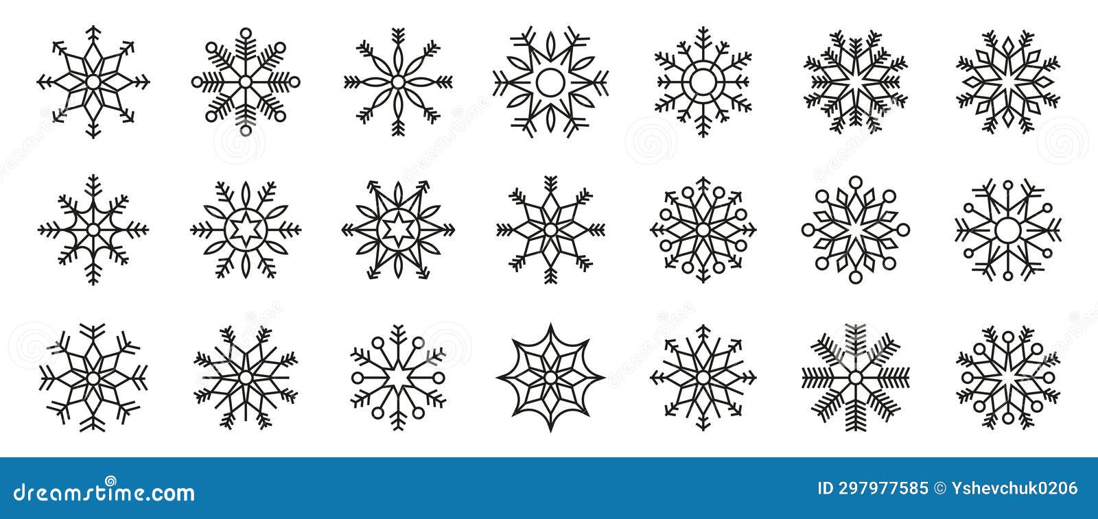 Collection of Snowflakes. Snowflake Shapes Stock Illustration ...
