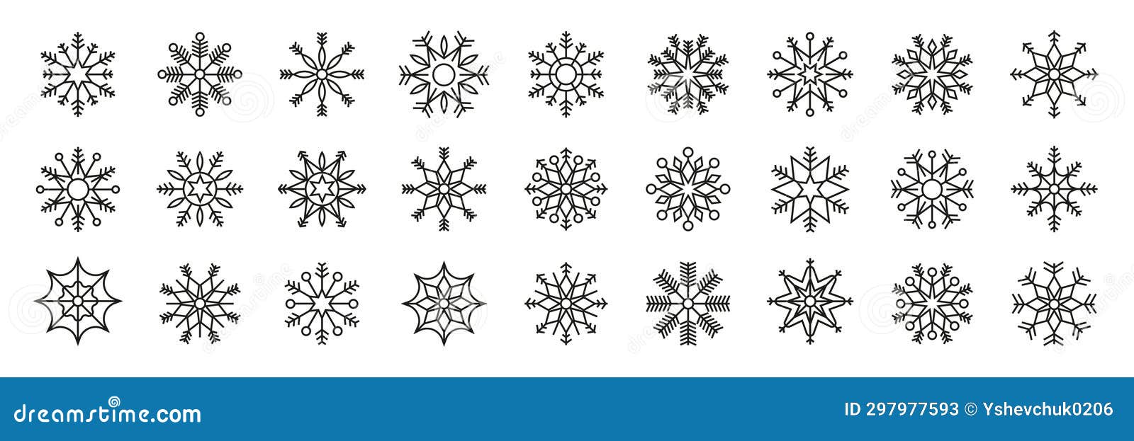 Collection of Snowflakes. Snowflake Shapes Stock Vector - Illustration ...