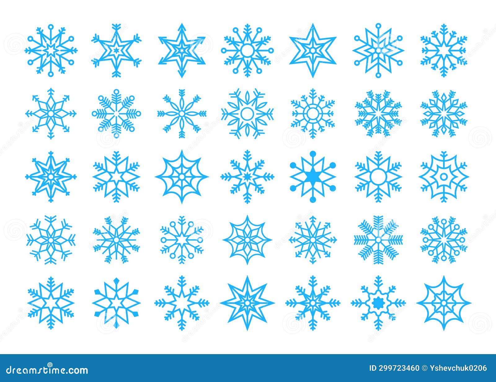 Collection of Snowflakes. Snowflake Shapes Stock Illustration ...