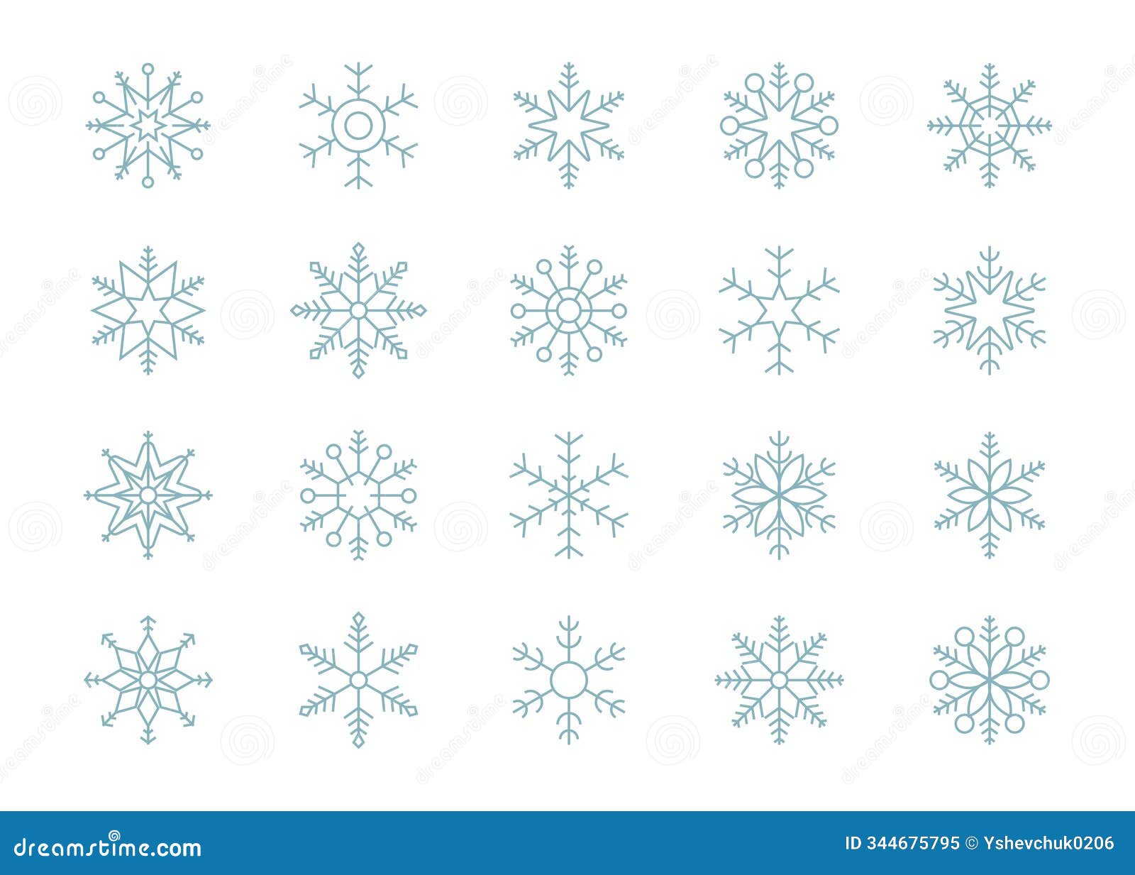 Collection of Snowflakes. Snowflake Shapes Stock Illustration ...