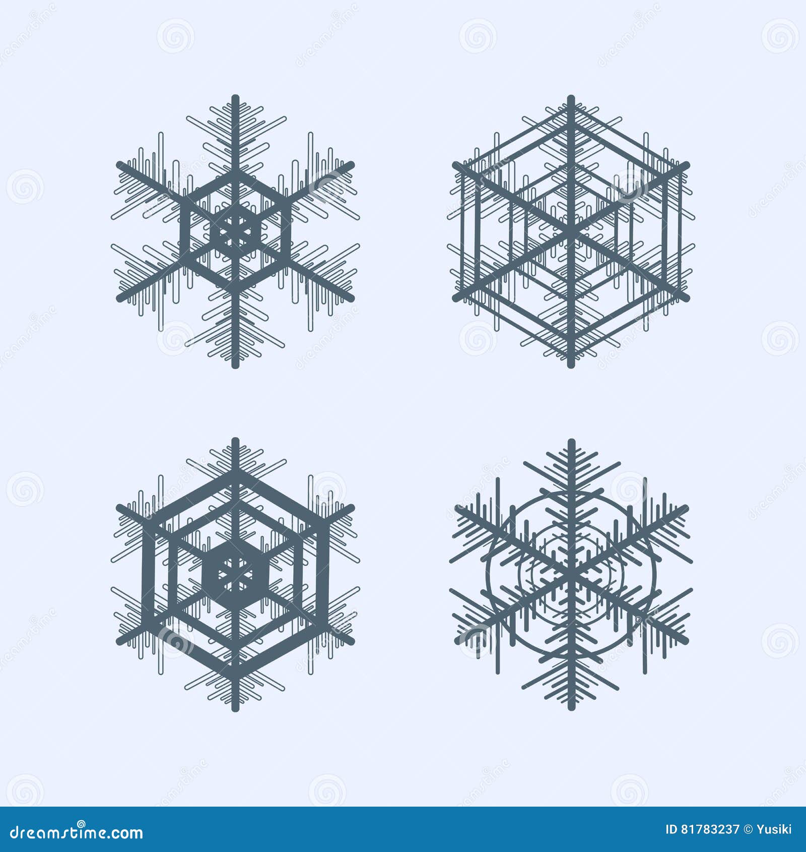 Collection of Snowflakes. Winter Decorative Element. Stock Illustration ...