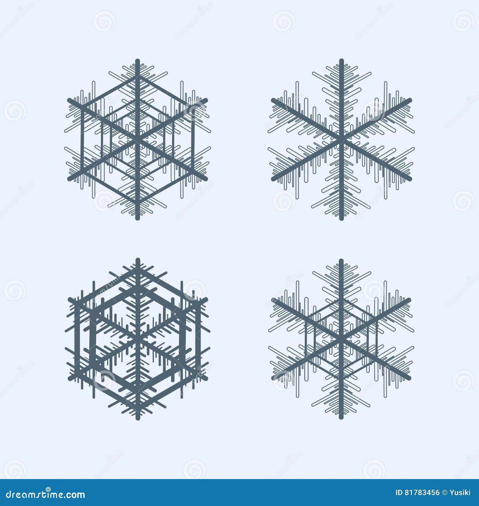 Collection of Snowflakes. Winter Decorative Element Stock Illustration ...