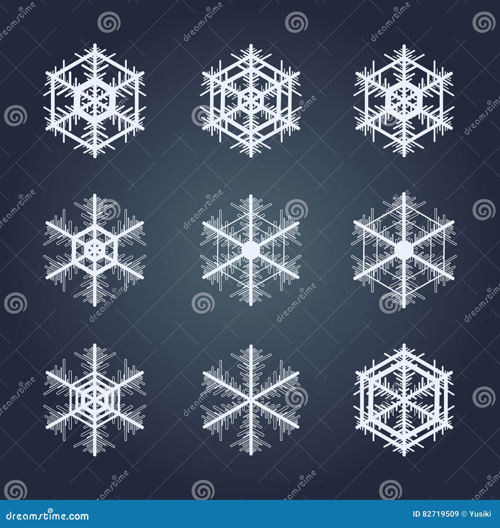 Collection of Snowflakes. Winter Decorative Element. Stock Vector ...