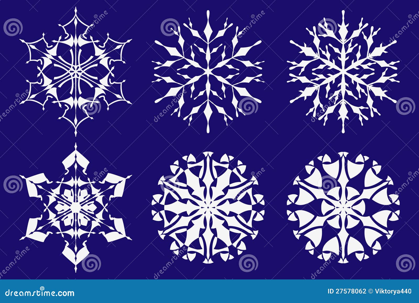 Collection Snowflakes for Winter Design, Vector Stock Vector ...